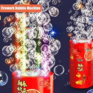 2024 New Fireworks Bubble Machine Toys,Automatic Bubble Machine for Kids, Electric Bubble Maker Toys with Light & Music Party Atmosphere Maker,for Indoor Outdoor Birthday Party (20 Holes Circular)