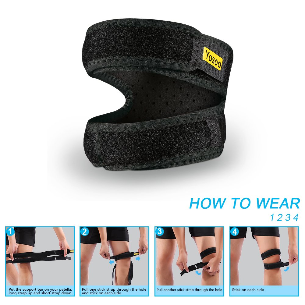 Patellar Tendon Support Strap for Men & Women, Knee Pain Relief Adjustable Neoprene Knee Strap for Running, Arthritis, Jumper, Tennis Injury Recovery