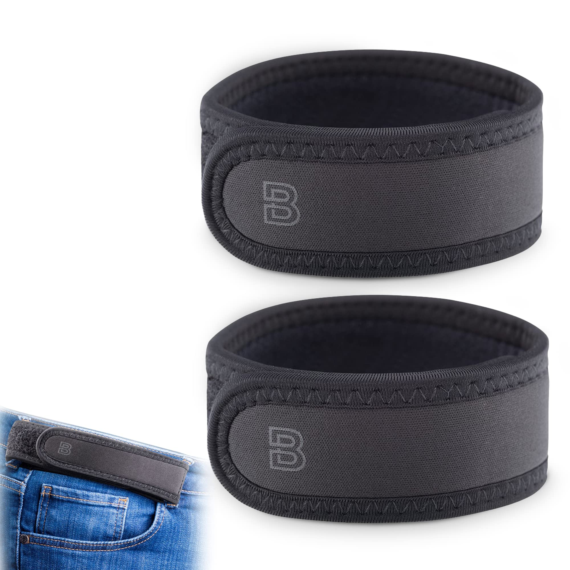 BeltBro Pro for Men and Women Elastic No Buckle Invisible Belt Patented Metal Free TSA Soft Adjustable Side Tactical Belt