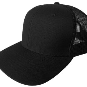 CYGTE XL, XXL Mens Oversize Extra Large Snapback Trucker Hat Mesh Adjustable Baseball Cap Blank Plain Cool Work Ball Caps for Big Heads -Black