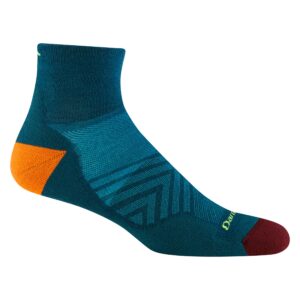 darn tough men's run 1/4 ultra-lightweight with cushion sock (style 1040) - dark teal, large