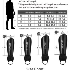 Uantc Shin Guards - Shin Guards with Ankle Protection Cushion Protection Reduce Shocks and Injuries - Kids Soccer Shin Guards with Adjustable Straps for Boys/Girls - Shin Guards Soccer Youth BlackXS