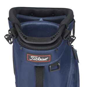 Titleist Mens Players 4 Navy Golf Stand Bag, Nylon, Double Strap, 4-Way Divider, 7 Pockets, 3.7 pounds, High-Grade Aluminum Legs