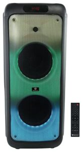 rockville bass party 10 dual 10" portable battery led party bluetooth speaker