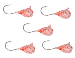 uv glow tungsten ice fishing jigs 5-pack crappie perch bluegill panfish jig 5mm (peppermint zombie)