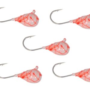 UV Glow Tungsten Ice Fishing Jigs 5-Pack Crappie Perch Bluegill Panfish Jig 5mm (Peppermint Zombie)