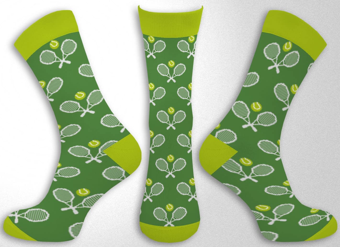 Euroscarves Sports-Themed Socks (US, Numeric, 8, 11, Regular, Regular, Tennis)