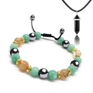 citrine crystal bracelet with green aventurine for maximum lucky money wealth, prosperity, good luck feng shui bracelet hematite bracelet pulseras para hombres, bracelets for women, mens bracelets set