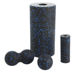 aeiofu foam fascia roller set fitness yoga massage balls hollow foam muscle massager kit 4pcs blue fitness foam roller hollow foam muscle massager deep tissue massage ball set