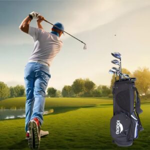 KAIKRO Complete Golf Clubs Set，Men's Golf Clubs Set for Right Hand & Stand Bag，Beginner Set,Lightweight Starter Set (Carbon Fiber)