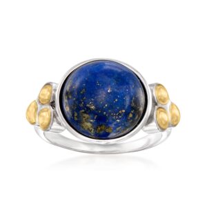 ross-simons lapis ring in sterling silver and 14kt yellow gold. size 8