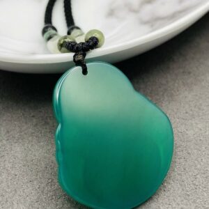 1 pc Chinese Green Jade Jewelry Lucky Smiling Buddha Charm Pendant