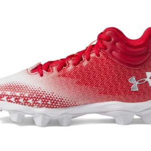 Under Armour Boy's Spotlight 3.0 Rubber Molded (Toddler/Little Kid/Big Kid) Red/White/Metallic Silver 4.5 Big Kid M