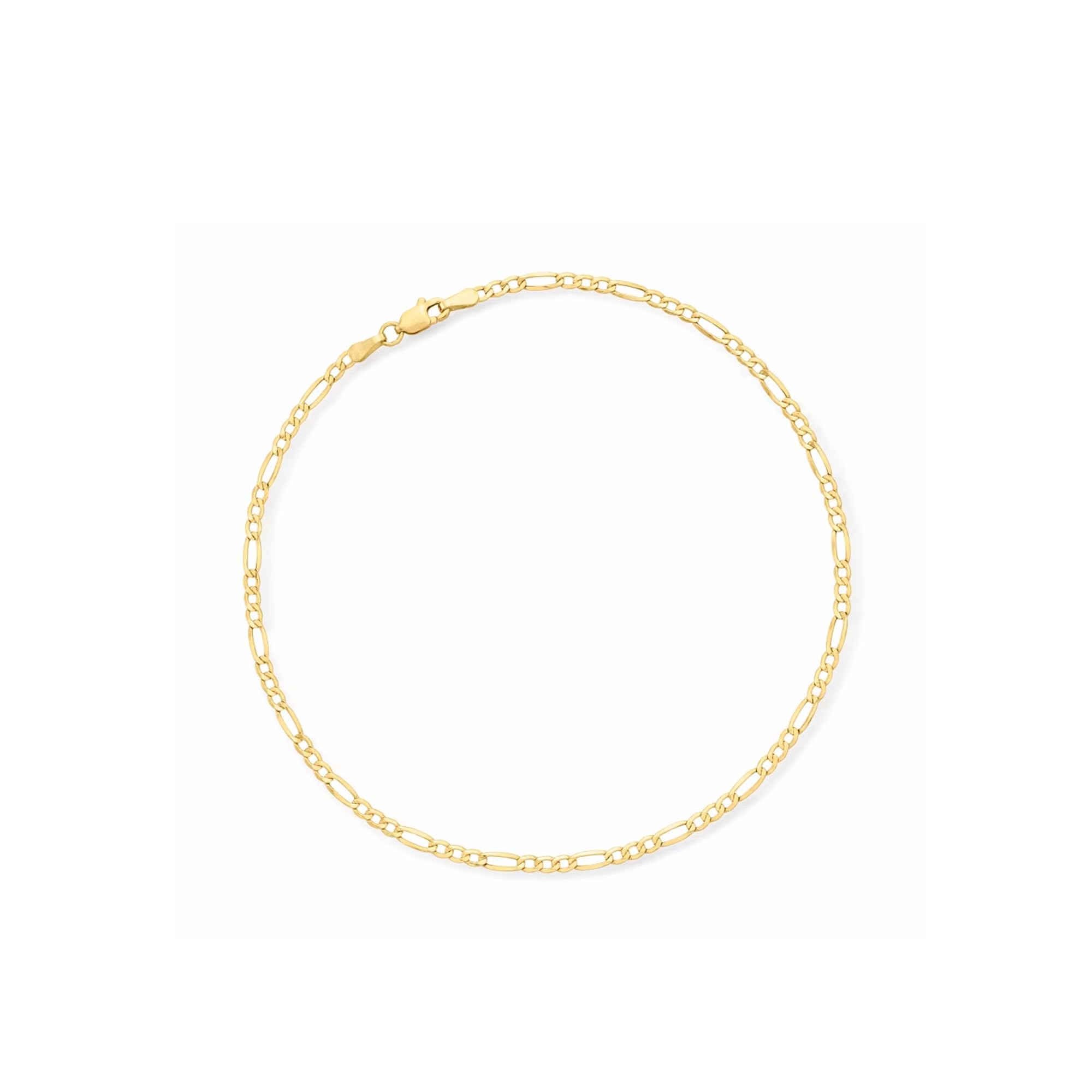 Canaria 2.5mm 10kt Yellow Gold Figaro-Link Anklet. 10 inches