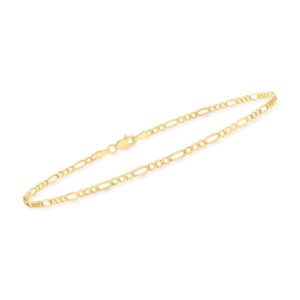 Canaria 2.5mm 10kt Yellow Gold Figaro-Link Anklet. 10 inches