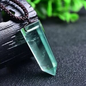 1 pc Green Fluorite Hexagon Pendant Necklace Natural Crystal Point Charm