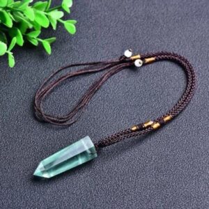 1 pc Green Fluorite Hexagon Pendant Necklace Natural Crystal Point Charm