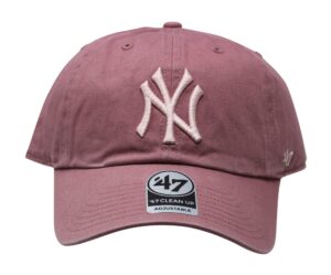 '47 mlb new york yankees brand clean up adjustable cap, one size, muave