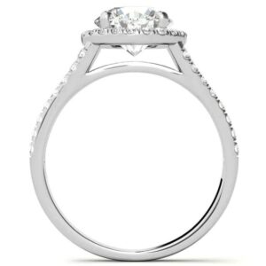 VIN GOL Round Brilliant 1.35 ctw VS2 Clarity, I Color Diamond Platinum Halo Ring