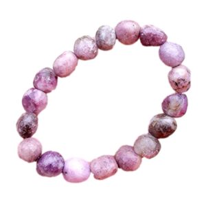 sublime gifts lepidolite a grade natural tumbled & polished tumblestone crystal healing gemstone stretch bracelet - 1pc