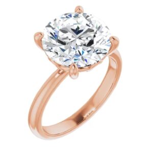 moissanite engagement ring 5 carat round handmade solitaire diamond bridal wedding gifts for women ring vvs colorless (14k solid rose gold)