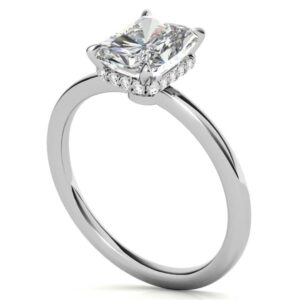 Solitaire Moissanite Engagement Ring Set, 2 CT Radiant Cut Moissanite Bridal Wedding Ring Set for Women, Anniversary / Propose Gifts Her, VVS1 Colorless, 10K 14K 18K Solid Gold, 925 Silver (10K Solid White Gold)