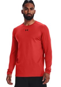 under armour men's coldgear fitted crew long sleeve t-shirt (as1, alpha, l, regular, regular, radiant red/black)