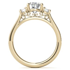 Solitaire Moissanite Engagement Ring Set 2 CT Pear Cut Diamond Bridal Wedding Ring Set for Women Propose Gifts Her VVS Colorless (10K Solid Yellow Gold)