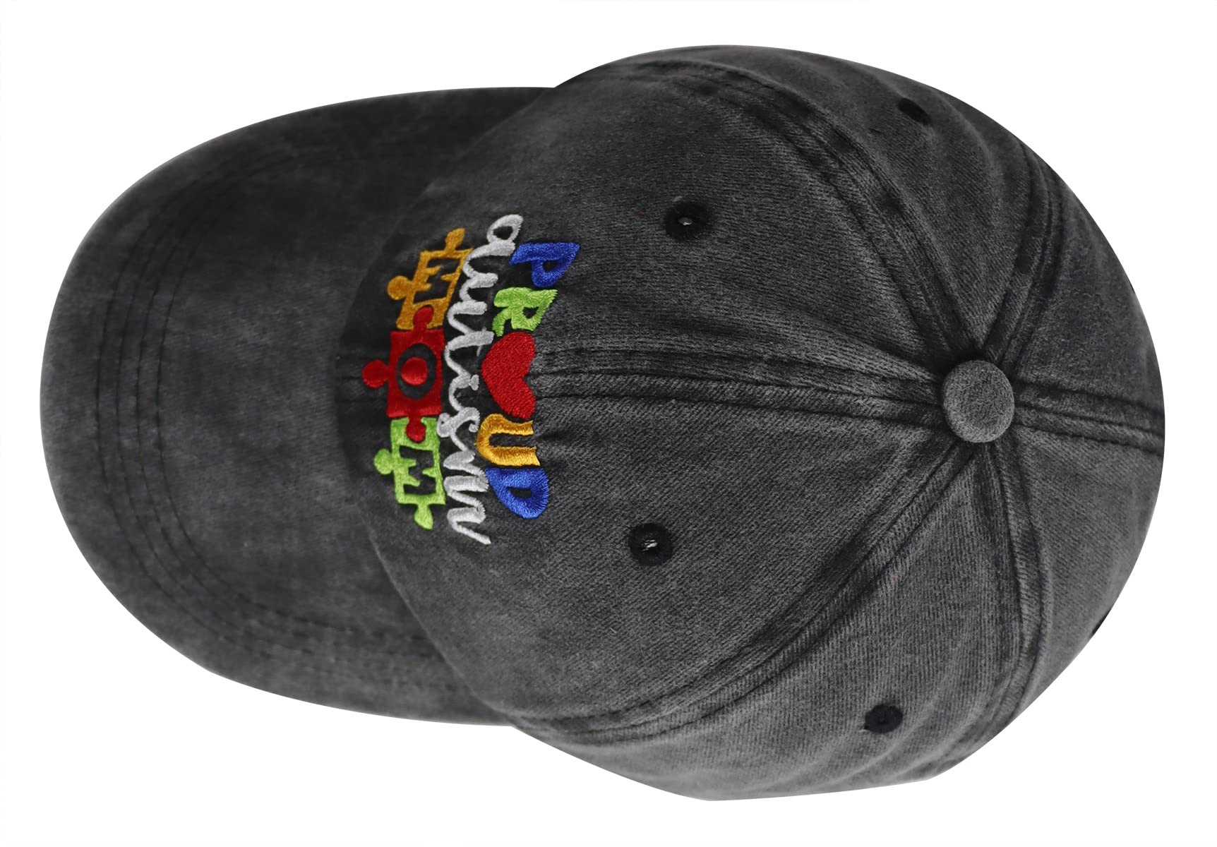 Autism Gifts for Mom, Proud Autism Mom Hat, Adjustable Washed Cotton Embroidered Puzzle Graphic Love Autistic Mama Baseball Cap, Autism Awareness Gifts for Women Mother Grandma Friends