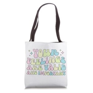 mental health therapist groovy mental health therapy tote bag