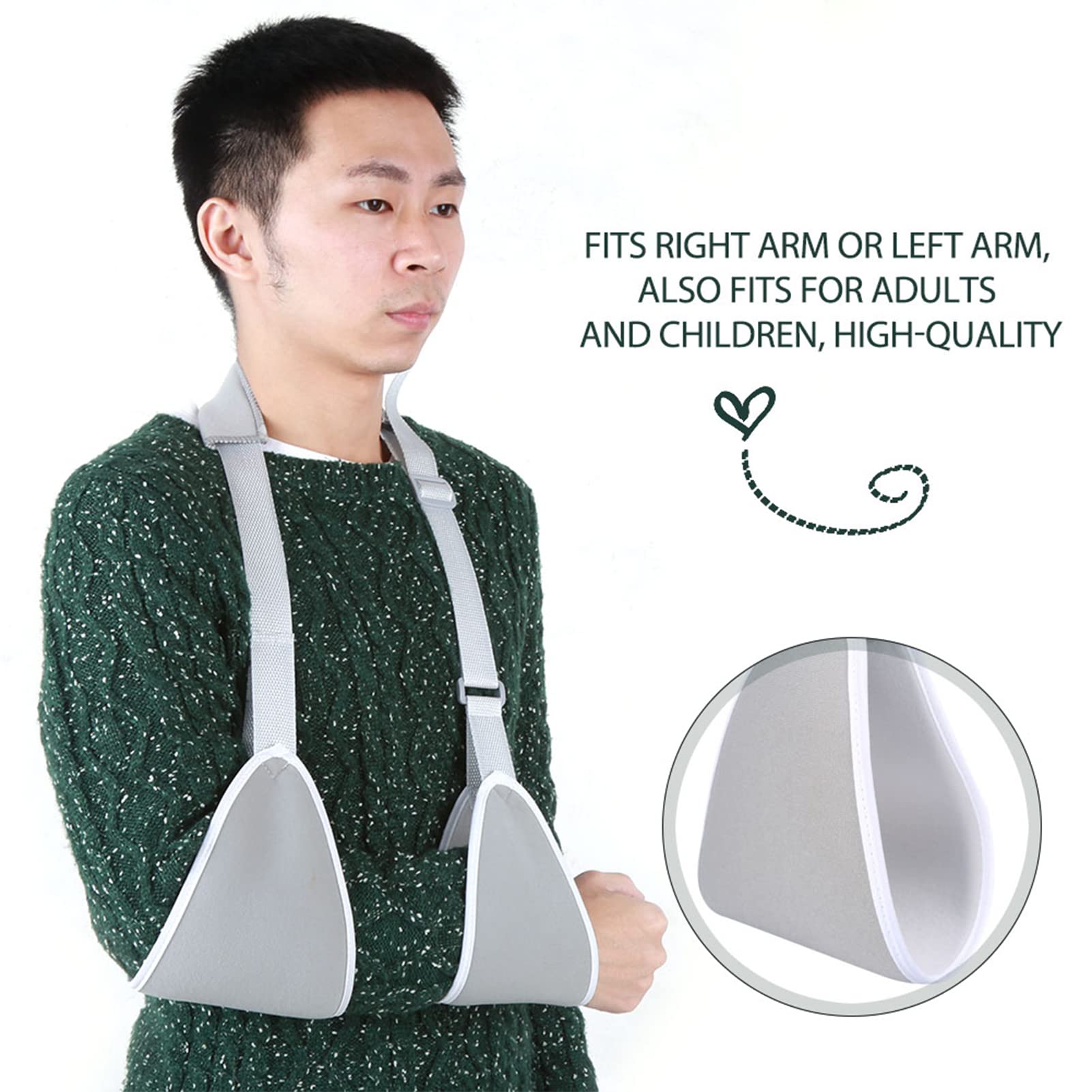 Arm Sling Shoulder Support Strap Reinforced Immobilizer Broken Forearm Brace for Men and Women