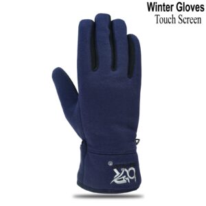 Cycling Gloves 100% Waterproof Touch Screen Unisex Gloves | Fleece Gloves for Men Women | Full Finger Gloves | Touch Screen Gloves with Hipora Ideal for Cycling Running Driving Hiking (Navy Blue-XS)