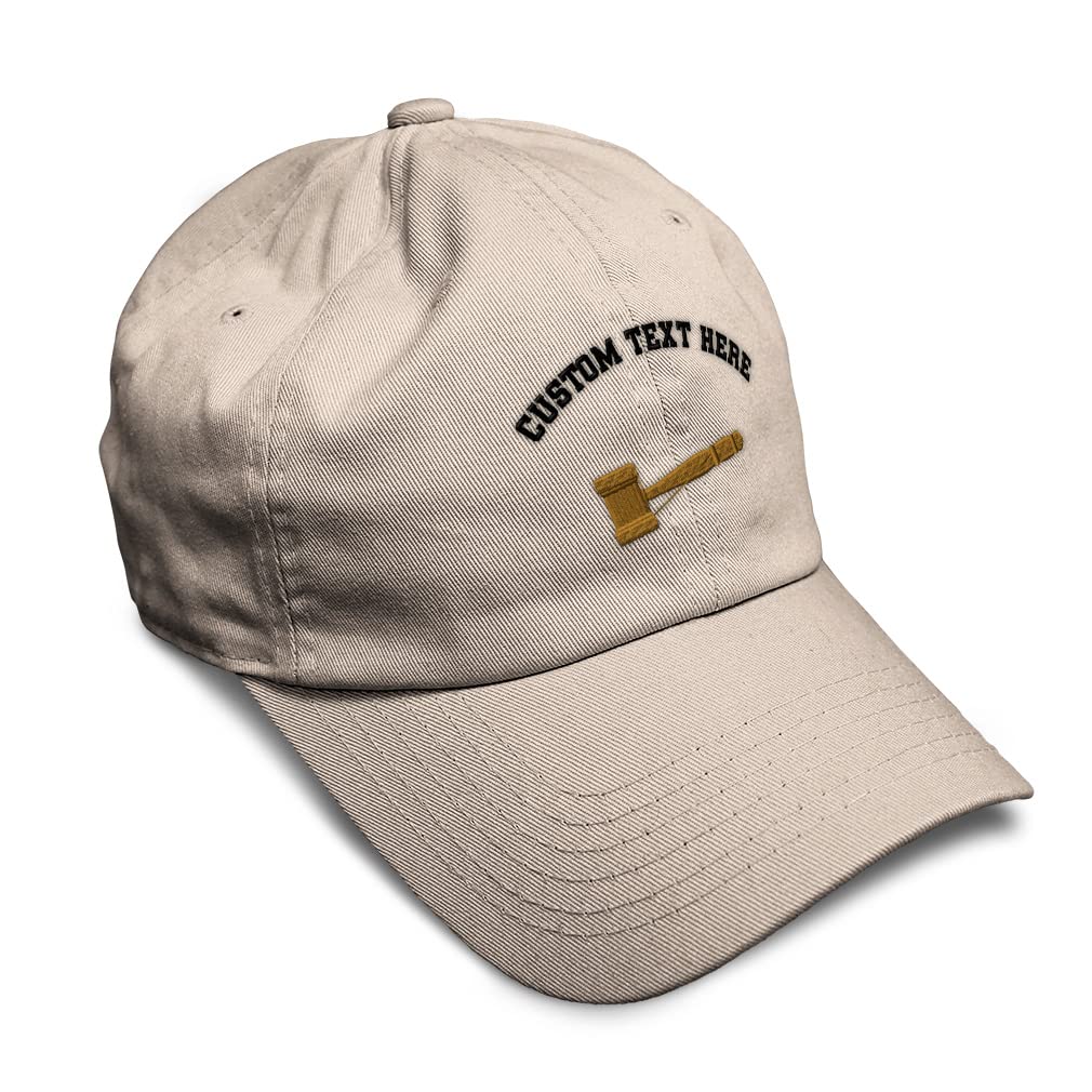 Custom Soft Baseball Cap Gavel Judge Trial Embroidery Lawyer Twill Cotton Star and Bars Dad Hats for Men & Women Stone Personalized Text Here