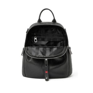 DORIS&JACKY Women Casual Fashion Leather Backpack (1-black)