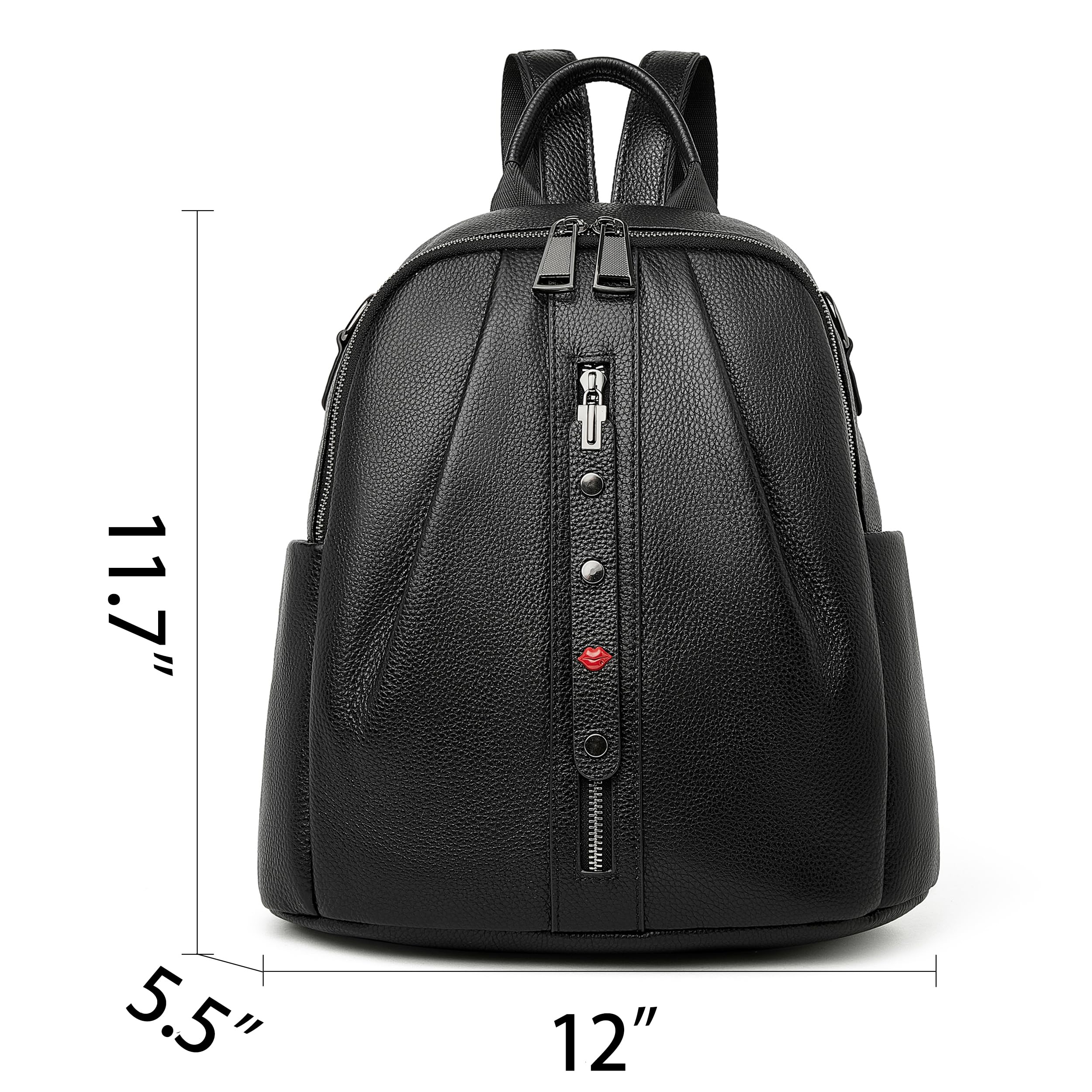 DORIS&JACKY Women Casual Fashion Leather Backpack (1-black)