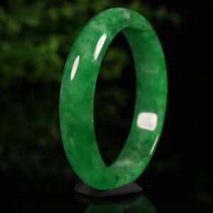 Natural Green Jade Bangle, Jewelry, Accessories, Brings Good Luck, Prosperity, Good Fortune and Good Energy (Green, 57-58mm)