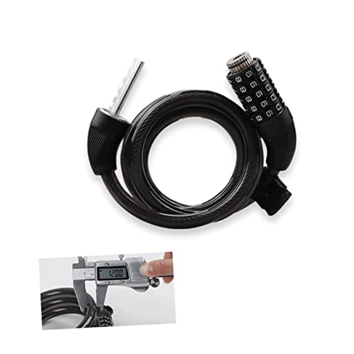 GAFOKI Combination Bike Lock 5 Heavy Cycling Black Password Cm Cable Duty Digit Lock Bike