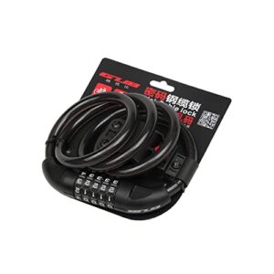 GAFOKI Combination Bike Lock 5 Heavy Cycling Black Password Cm Cable Duty Digit Lock Bike