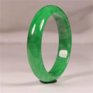 Natural Green Jade Bangle, Jewelry, Accessories, Brings Good Luck, Prosperity, Good Fortune and Good Energy (Green, 57-58mm)