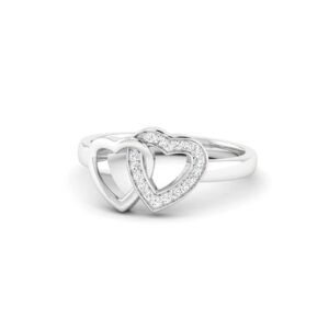 CTIEIP 10K/14K/18K Gold Diamond Heart Ring for Women Real Diamond Promise Ring Jewelry Gift for Her (1/10 cttw, G-H Color, I2-I3 Clarity)