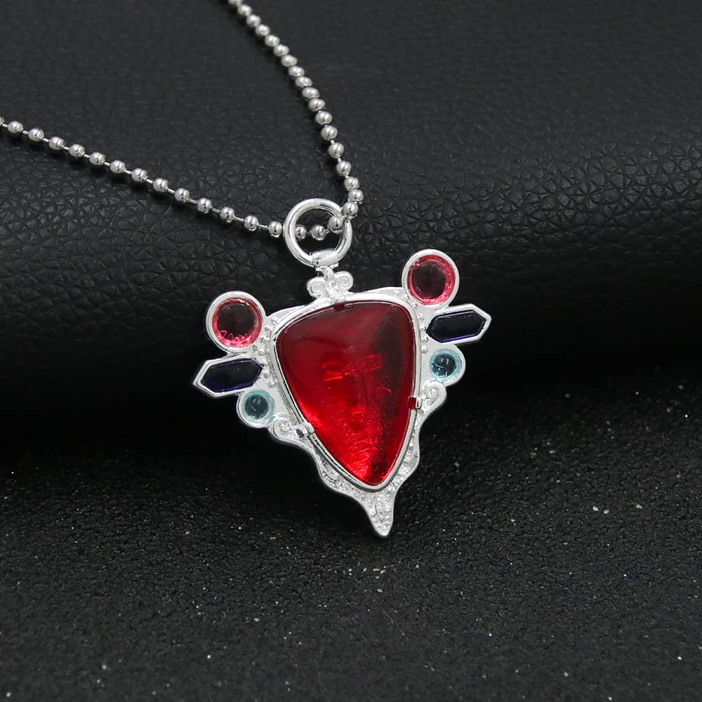 SONGCHANGJEWELRY JJBA JOJO Anime Red Stone of Aja Necklace - JoJo Jolyne Jotaro Anime Cosplay Accessories for Fans - Christmas Gifts for Women Men(Red Stone of Aja Necklace)