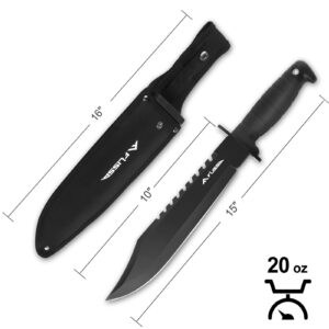 FLISSA Survival Hunting Knife with Sheath Pocket Folding Knife, 2-3/4" D2 Steel Blade