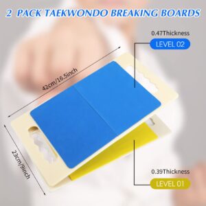 Wettarn 2 Pcs Rebreakable Boards Martial Arts Breaking Boards Taekwondo Boards for Breaking Karate Boards for Breaking Adults Martial Arts Training Equipment Rebreakable Punching Board(Blue, Yellow)