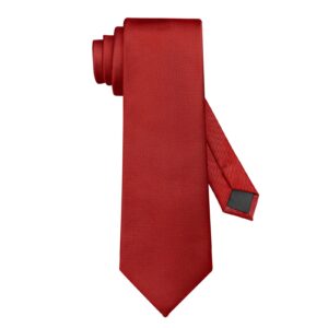 dectwig men's ties solid color formal neckties 3.15" (8cm) red ties for men