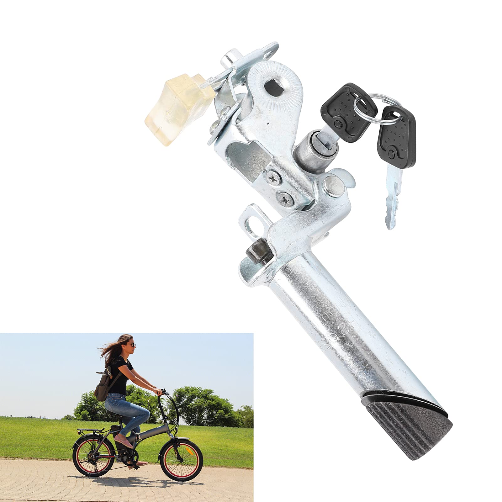 Electric Metal Seatpost Foldable with Anti Theft Key Internal Lock Accessory