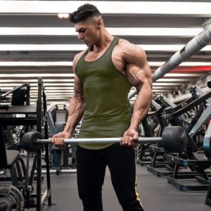 Mens Workout Stringer Tank Tops Fitness Performance Muscle Sleeveless Shirts Gym Training Bodybuilding Vest(GNWTSB XL)