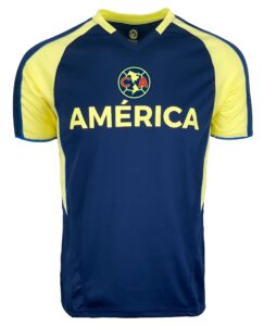 boy's club america soccer jersey, licensed club america youth short sleeve navy shirt (yl)