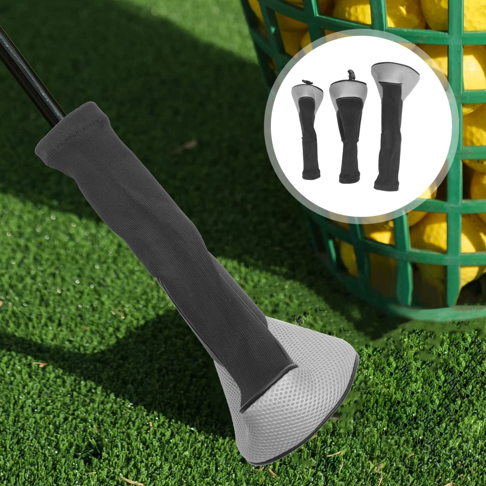 BESPORTBLE 3pcs Golf Club Cover Putter Cover Golfing Rod Head Cover Head Wraps for Men Golfing Equipment Golf Head Covers Golfing Club Covers Golfs Accessory Dome Cover Mesh Net