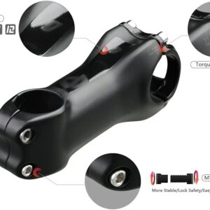 ZECHAO Carbon Bike Stem,UD Matte Road Bike Carbon Fibre Stem 90mm 100mm 110mm 120mm Bike Stem Parts Bike Stem (Color : Black, Size : 120mm)