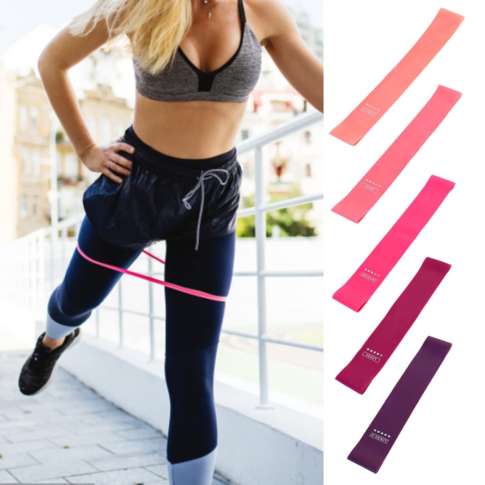 Workout Resistance Bands High Elasticity Booty Bands Yoga Accessory Women Men Exercise Workout Band Dark Pink